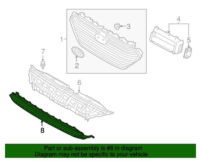 2017-2019 Hyundai Ioniq Lower Grille 86560-G2000-TAD | OEM Parts Online
