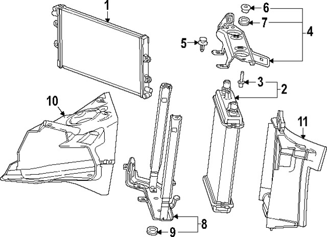 2019-2024 Chevrolet Camaro Driver Side Auxiliary Radiator Front Duct ...