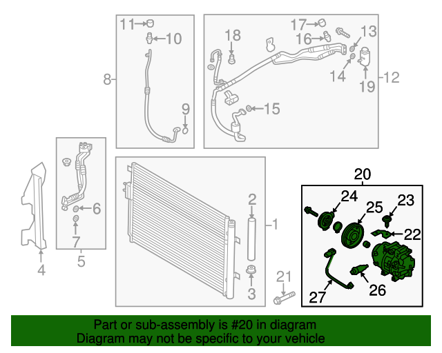 97701-1U500 - Compressor Assembly - 2013-2018 Hyundai Santa Fe Sport ...