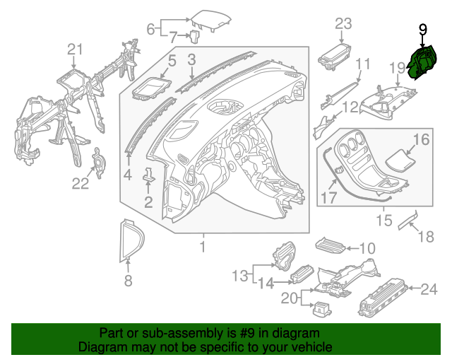 205-680-08-07-9051 - Column Cover 2015-2020 Mercedes-Benz | Mercedes ...