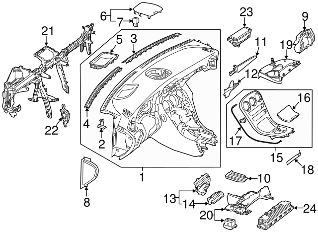 2015-2018 Mercedes-Benz Bezel 205-820-61-00-8R23 | MB OEM Parts