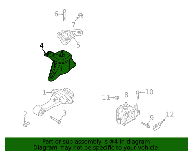 2020-2023 Hyundai Engine Mount 21810-L1150 | QuirkParts
