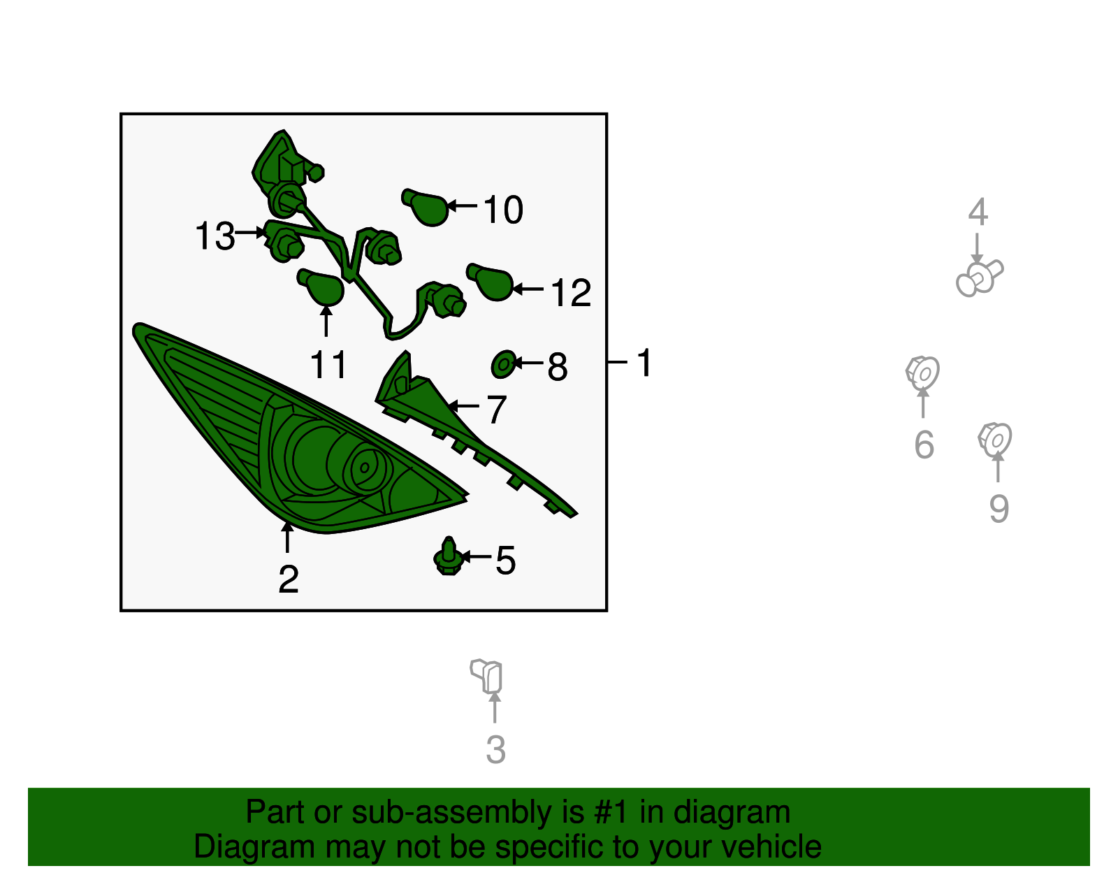 2007-2012 Nissan Versa Tail Lamp Assembly 26550-EM30A | OEM Parts Online