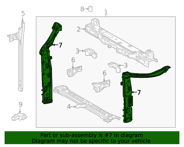 2021-2023 Toyota Sienna Radiator Support Side Panel 53203-08050 ...
