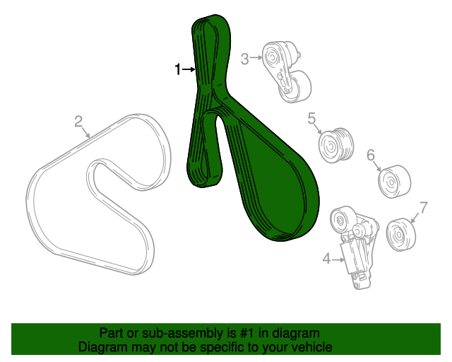 2016-2018 GM V-Ribbed Serpentine Belt 12667356 GM | GMPartsDirect.com