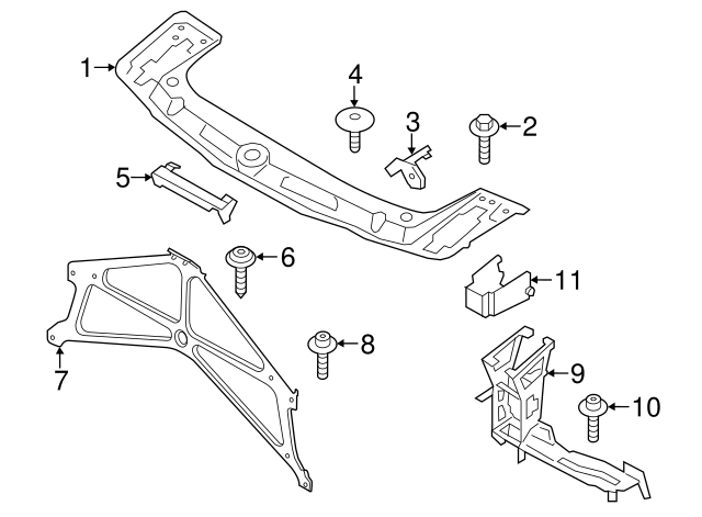 51648054327 - 2015-2021 BMW Front Brace (51-64-8-054-327) | BMW of ...