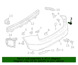 2011-2023 Nissan Bumper Cover Screw 63849-5V00A | Nissan Parts Plus