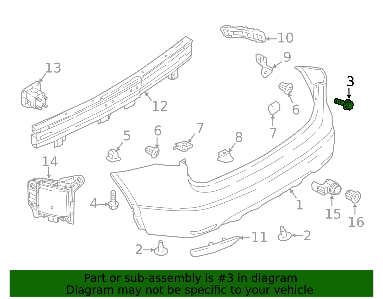 2011-2025 Nissan Bumper Cover Screw 63849-5V00A | Parts for Nissans