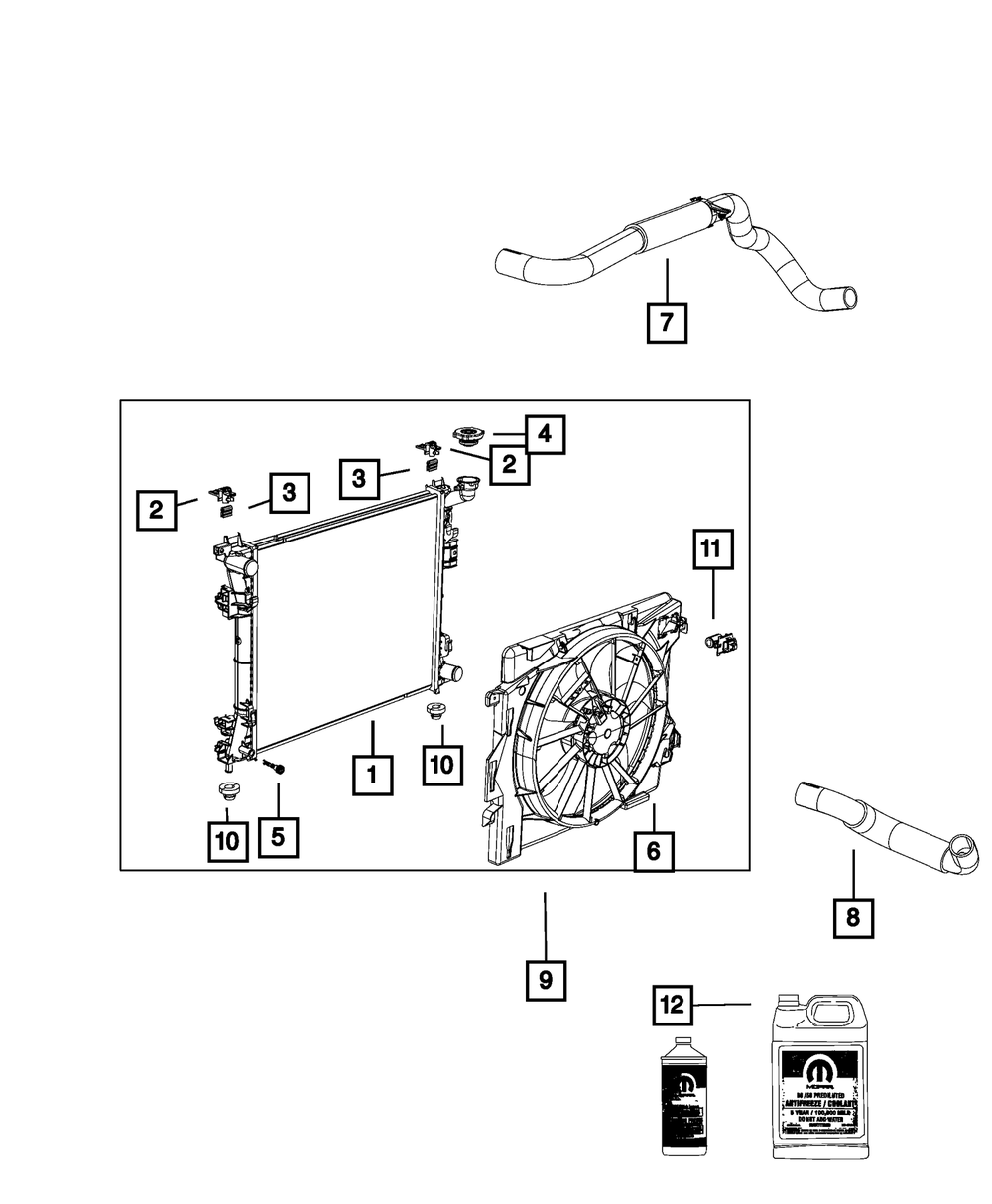 2011-2020 Mopar Radiator Inlet Hose And Clamp 5058734af | TascaParts.com