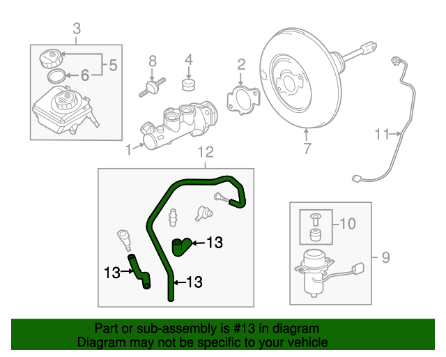 2008 Saturn Astra Power Brake Booster Vacuum Pipe 90541023 ...