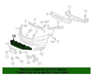 OEM 2010-2012 Honda Lower Grille 71110-TP6-A00 | Honda Automotive Parts