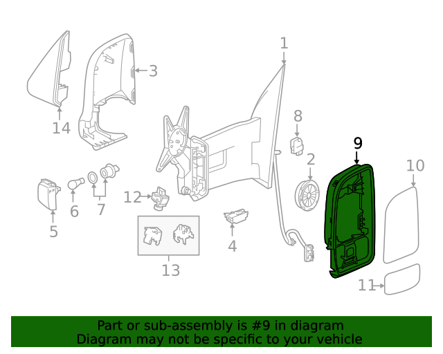 9108113800 - Mirror Trim 2019-2024 Mercedes-Benz | Mercedes-Benz USA Parts