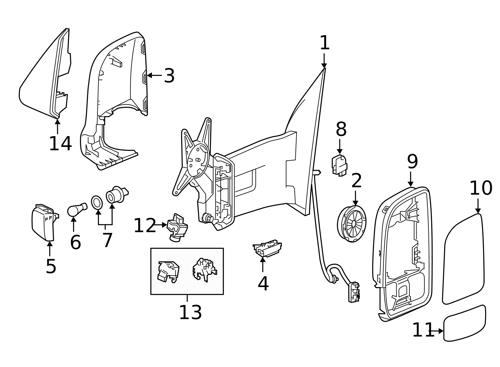 9108112000 - Mirror Base - Right 2019-2024 Mercedes-Benz | Mercedes ...