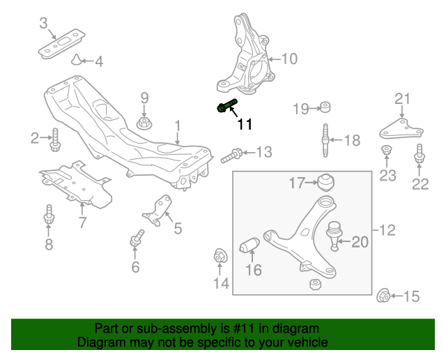 2014-2018 Subaru Forester Knuckle Bolt 901000409 | Subaru Parts Store