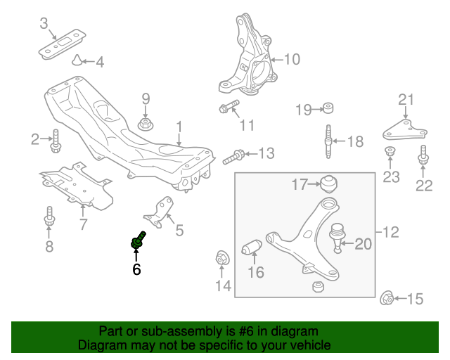 2013-2014 Subaru Suspension Cross-Member Bolt 901000304 | Subaru Parts ...