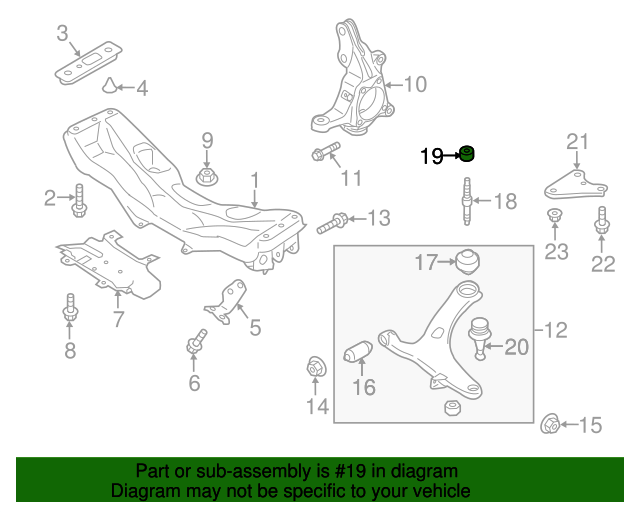 2010-2023 Subaru Lower Control Arm Stopper 20126AG001 | Subaru Parts Store