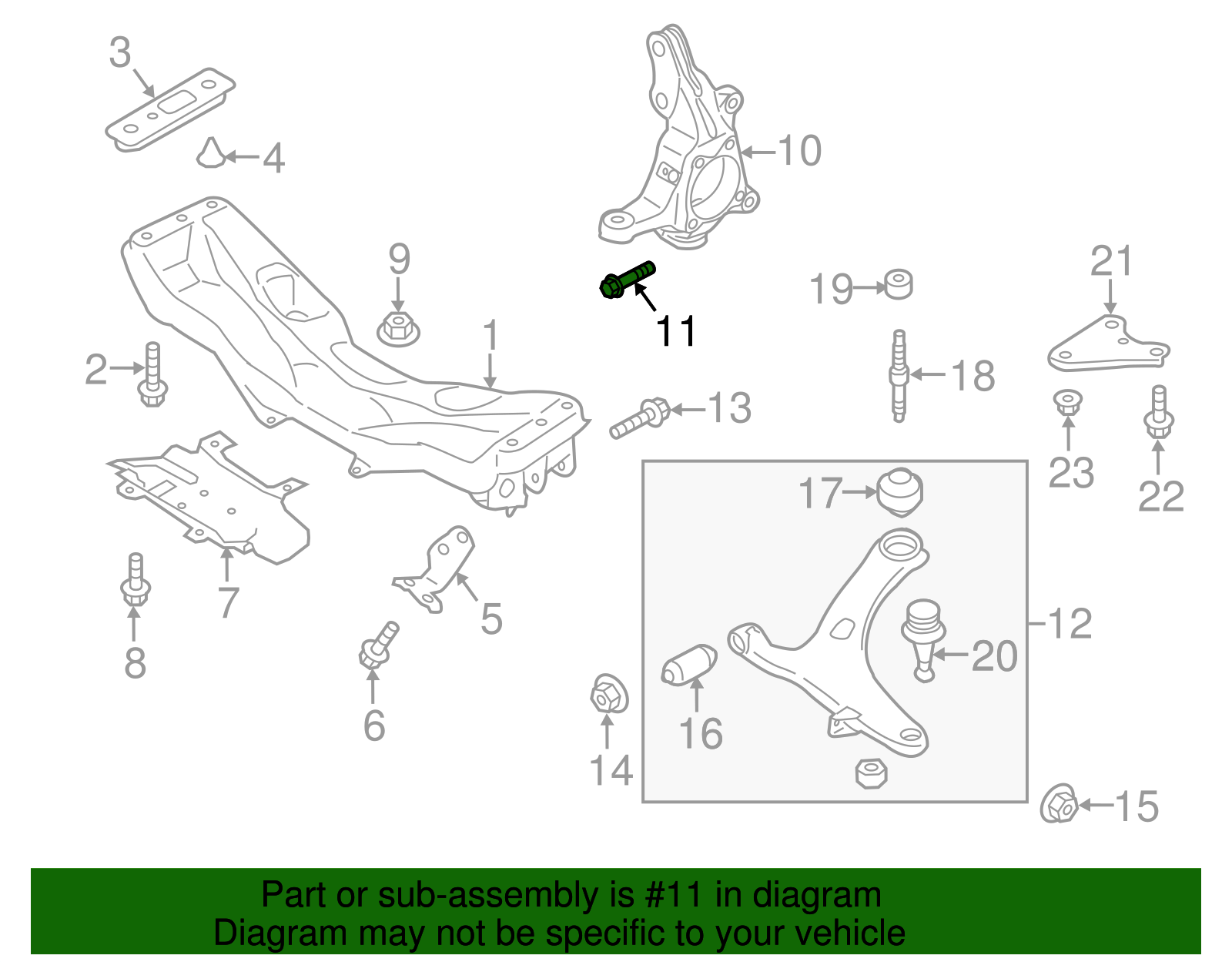 901000409 - Knuckle Bolt 2014-2018 Subaru Forester | Subaru Factory Parts Online