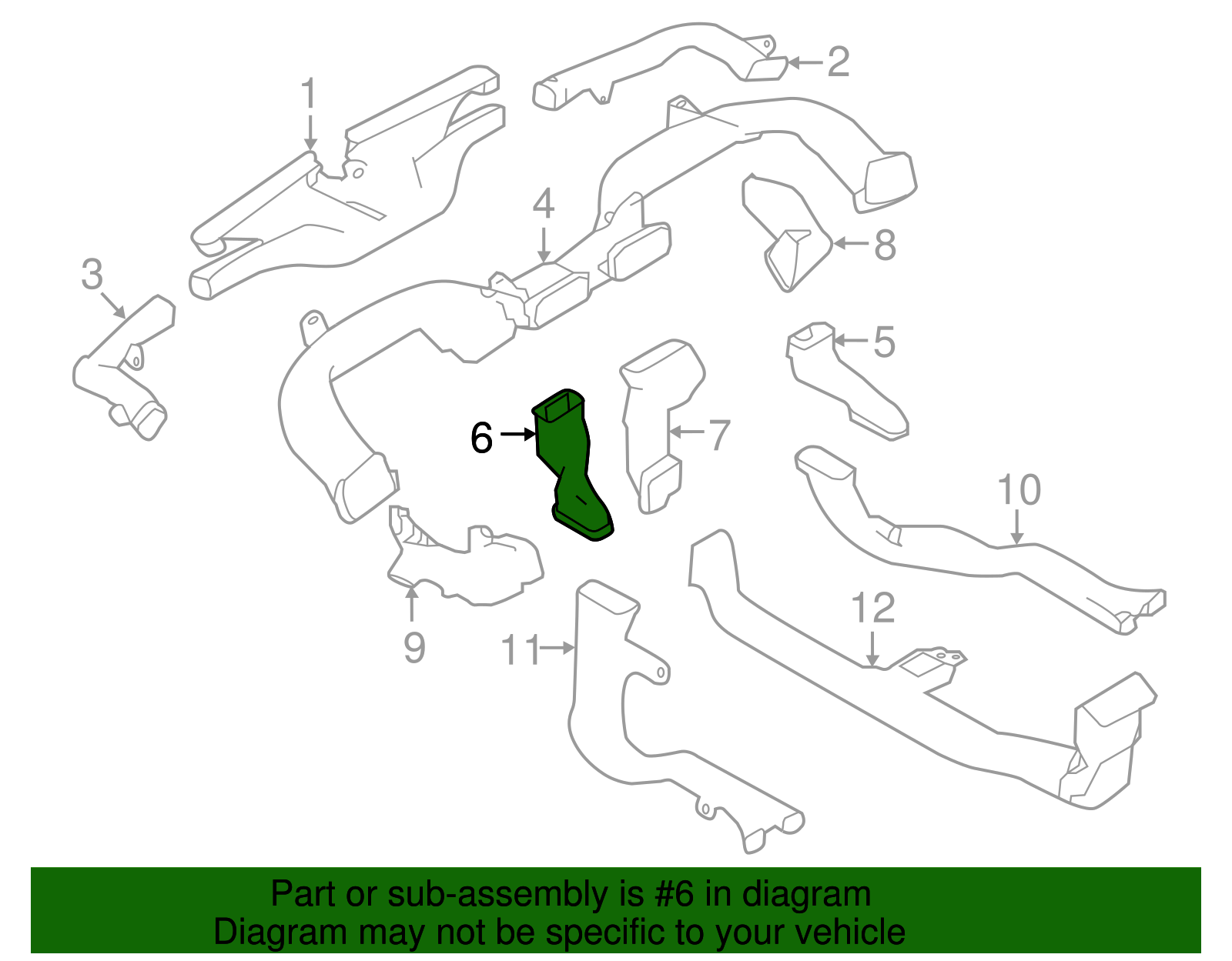 2017-2023 Nissan Heater Duct 27831-4BA0A | Bill Kay Nissan Parts