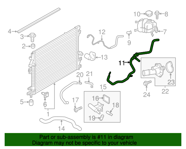 F2GZ-8C289-E - Reservoir Hose - 2015-2018 Ford Edge | Lasco Auto Parts