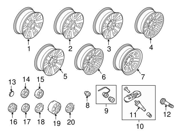 2017-2020 Ford Wheel, Alloy HC3Z-1007-K | GetOEMParts.com