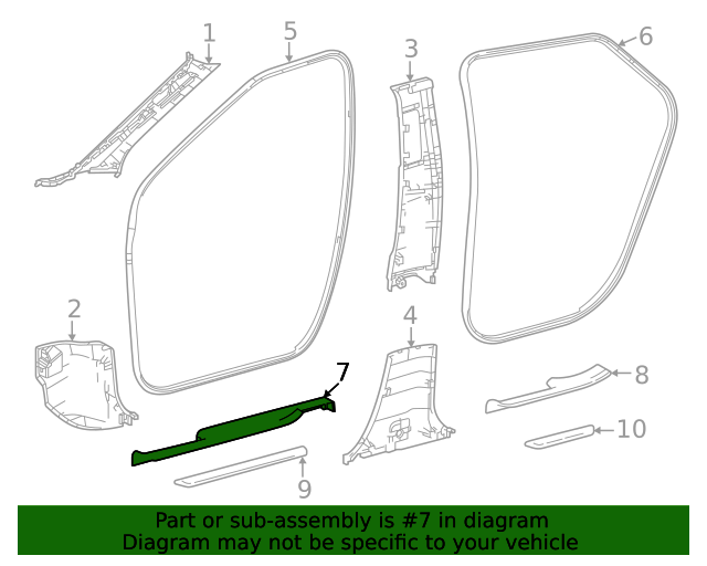 2016-2020 Toyota Mirai Door Sill Plate 67914-62010-C0 | Toyota Parts Center