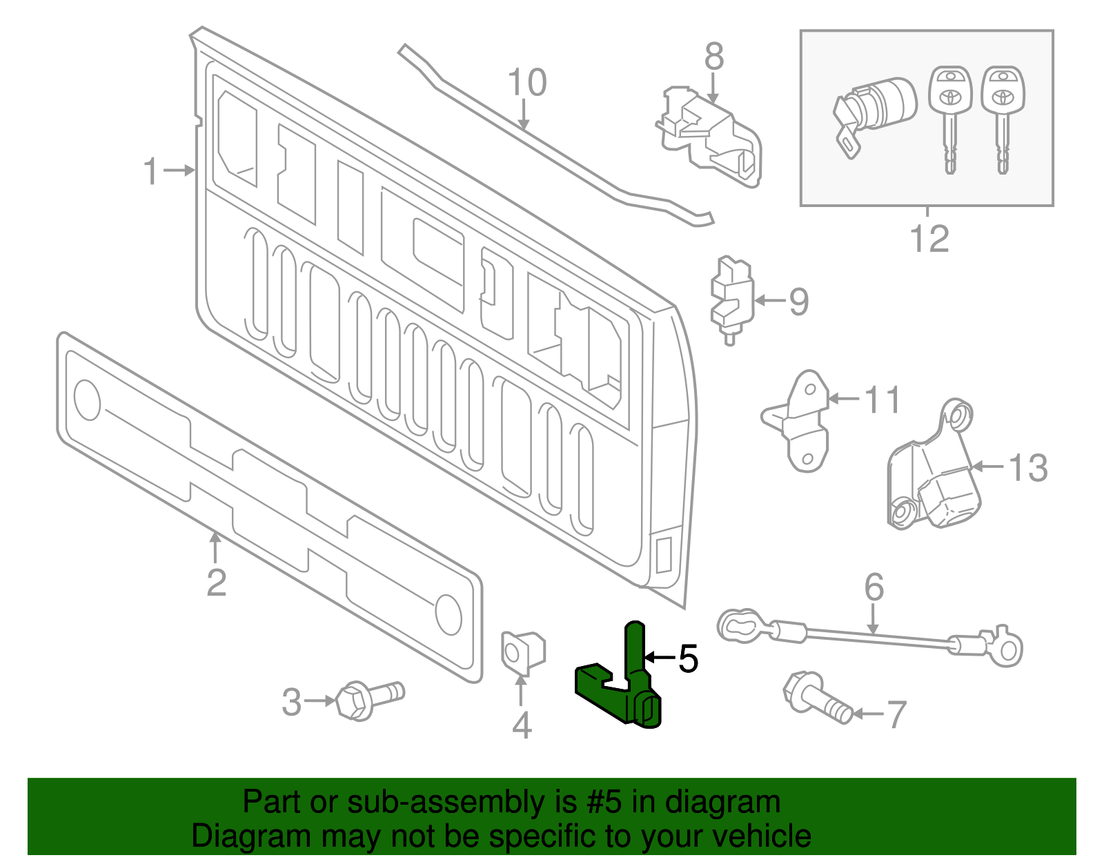 2007-2024 Toyota Tundra Tailgate Hinge (Right) 66110-0C020 | OEM Parts ...