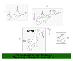 Ford Dealership 2013-2024 Ford Body B-Pillar Trim Panel Clip W710338 ...