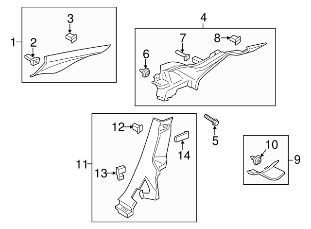 2013-2023 FORD Body B-Pillar Trim Panel Clip W710338S424 | GetOEMParts.com