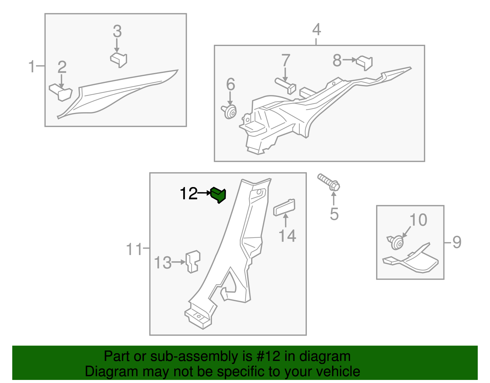 2013-2025 Ford Body B-Pillar Trim Panel Clip -W710338-S424 | TascaParts.com