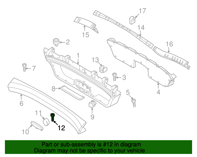 Genuine BMW 07-14-9-156-627 | Handle Screw | FREE Shipping on Most ...