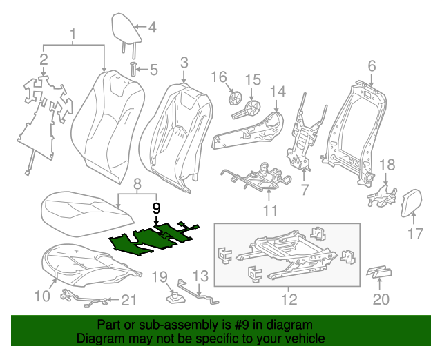 2016-2022 Toyota Seat Cushion Heater 87510-47180 | Discount Parts Monster