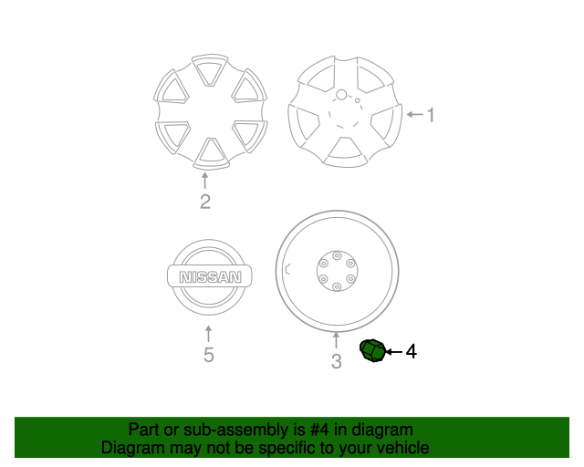 1999-2023 Nissan Wheel Nut 40224-ZP50A | OEM Parts Online