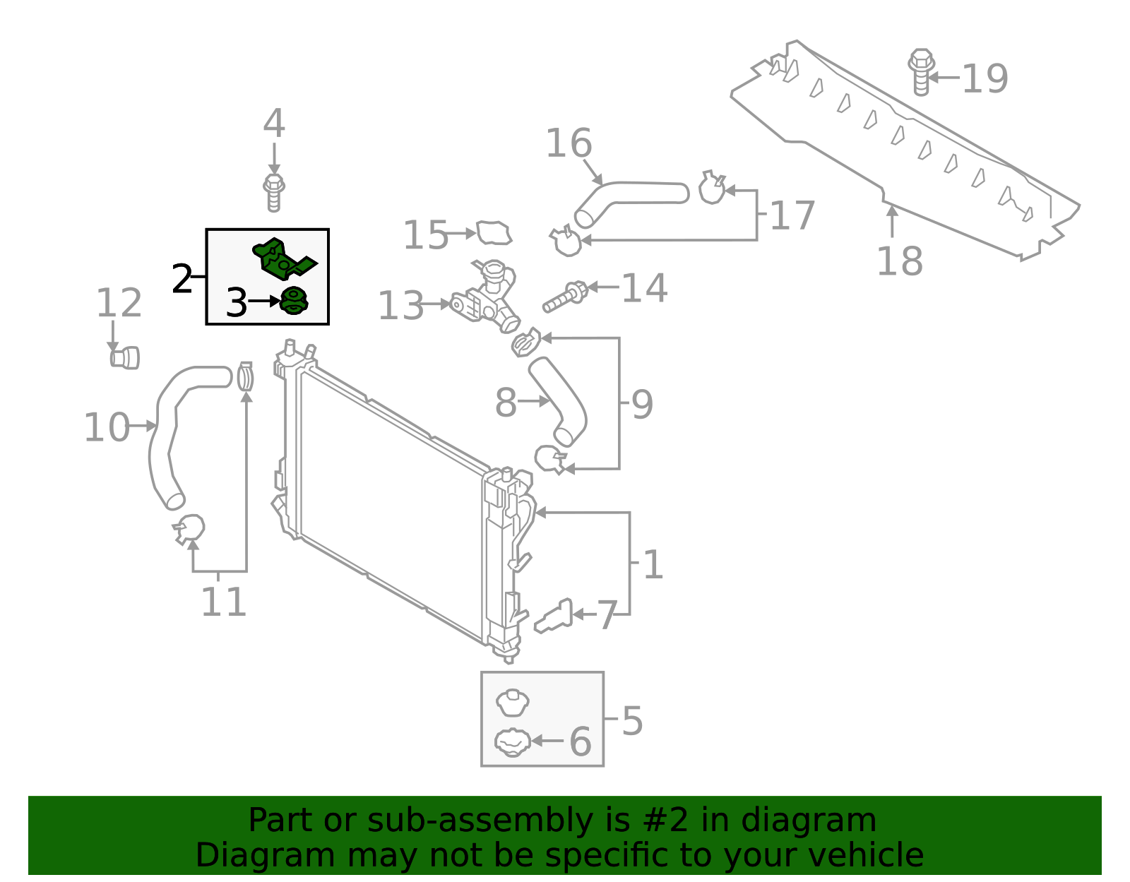25333-F9000 - Radiator Assembly Upper Bracket 2018-2023 Kia Rio | Kia ...