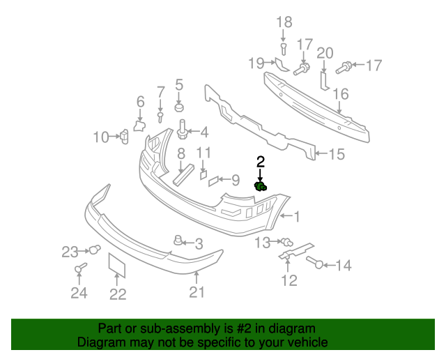 2006-2011 Kia Bumper Cover Upper Retainer 86591-25000 | TascaParts.com