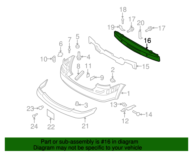 86630-1G050 - Reinforcement 2006-2009 Kia Rio | Kia.Parts Store