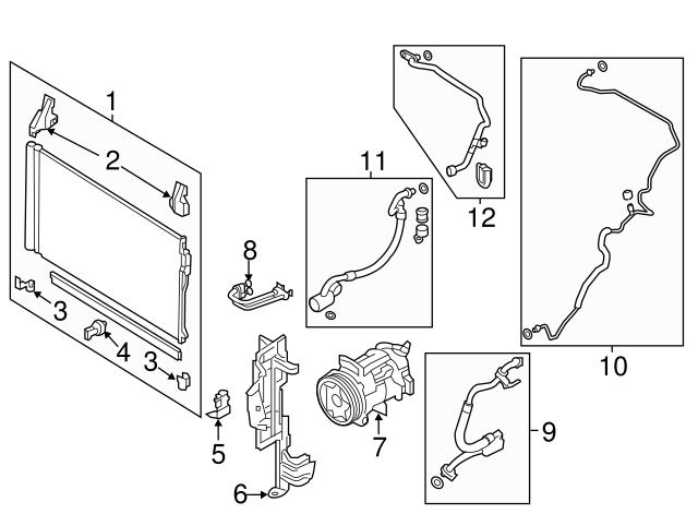 2018-2019 Infiniti Condenser Assembly Upper Bracket 92114-6HC0B ...