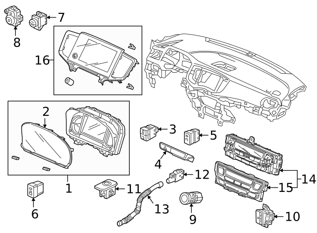 79600-TGS-A45ZA - Dash Control Unit 2019-2021 Honda Passport | Honda ...
