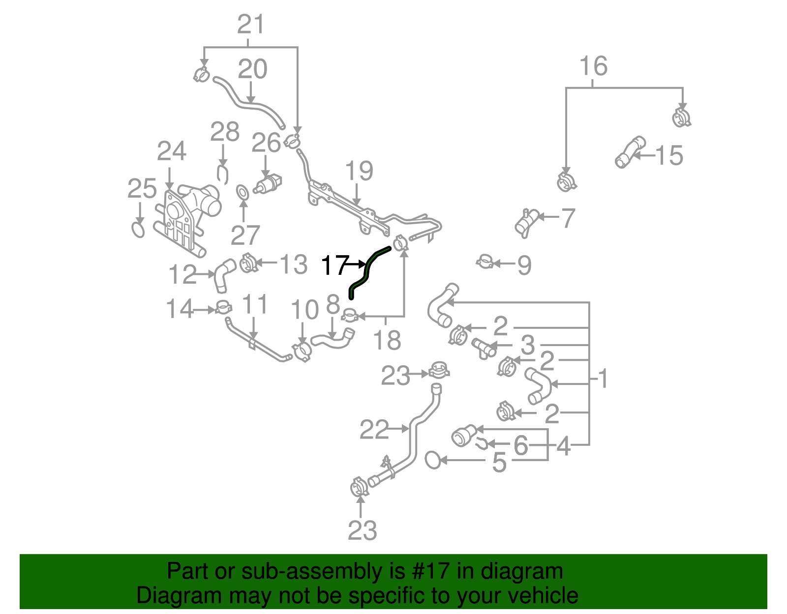 2006-2013 Volkswagen Engine Coolant Hose 06F-121-447 | VW Direct Auto Parts