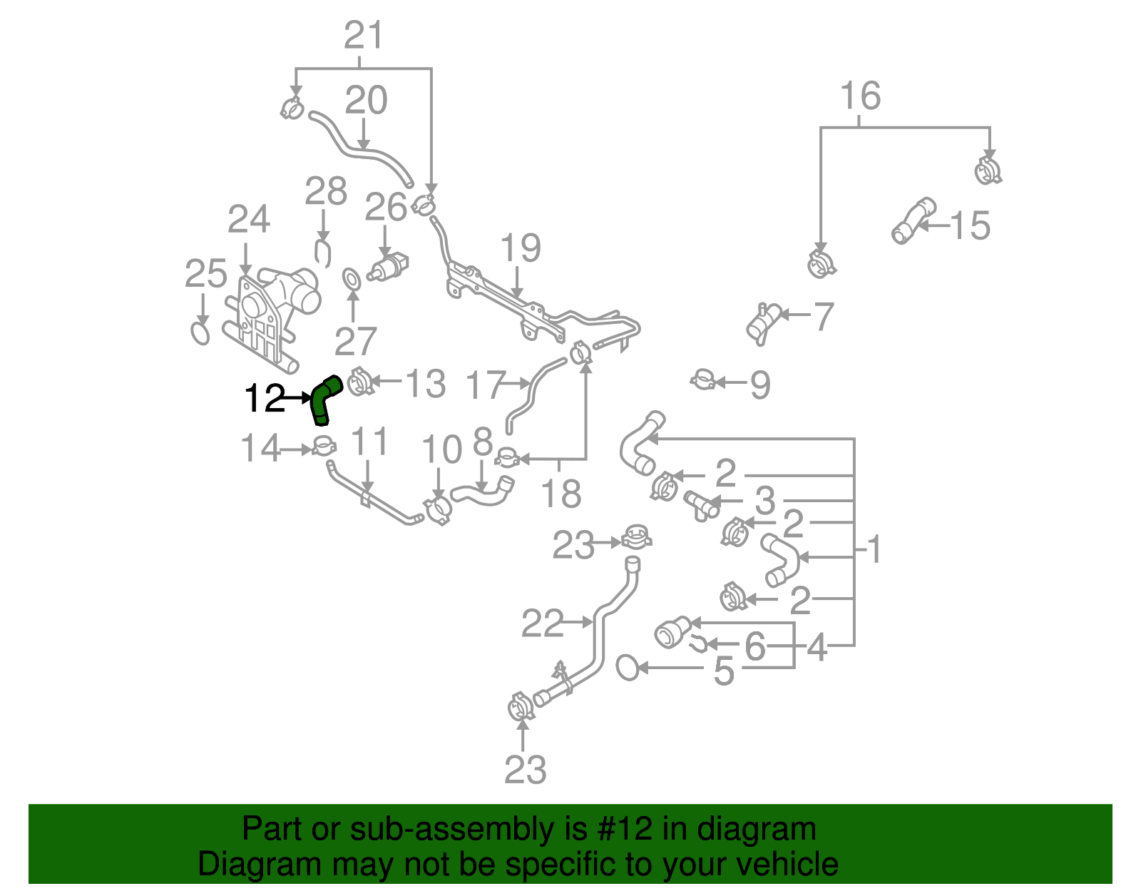 2006-2013 Volkswagen Engine Coolant Hose 06F-121-057-C | VW Direct Auto ...