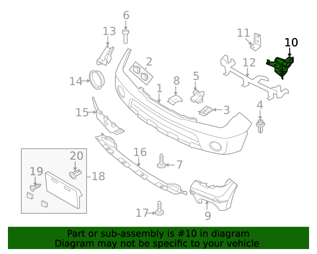 26040-ZL51A - Headlamp Bracket 2008-2021 Nissan | Nissan Wholesale Direct