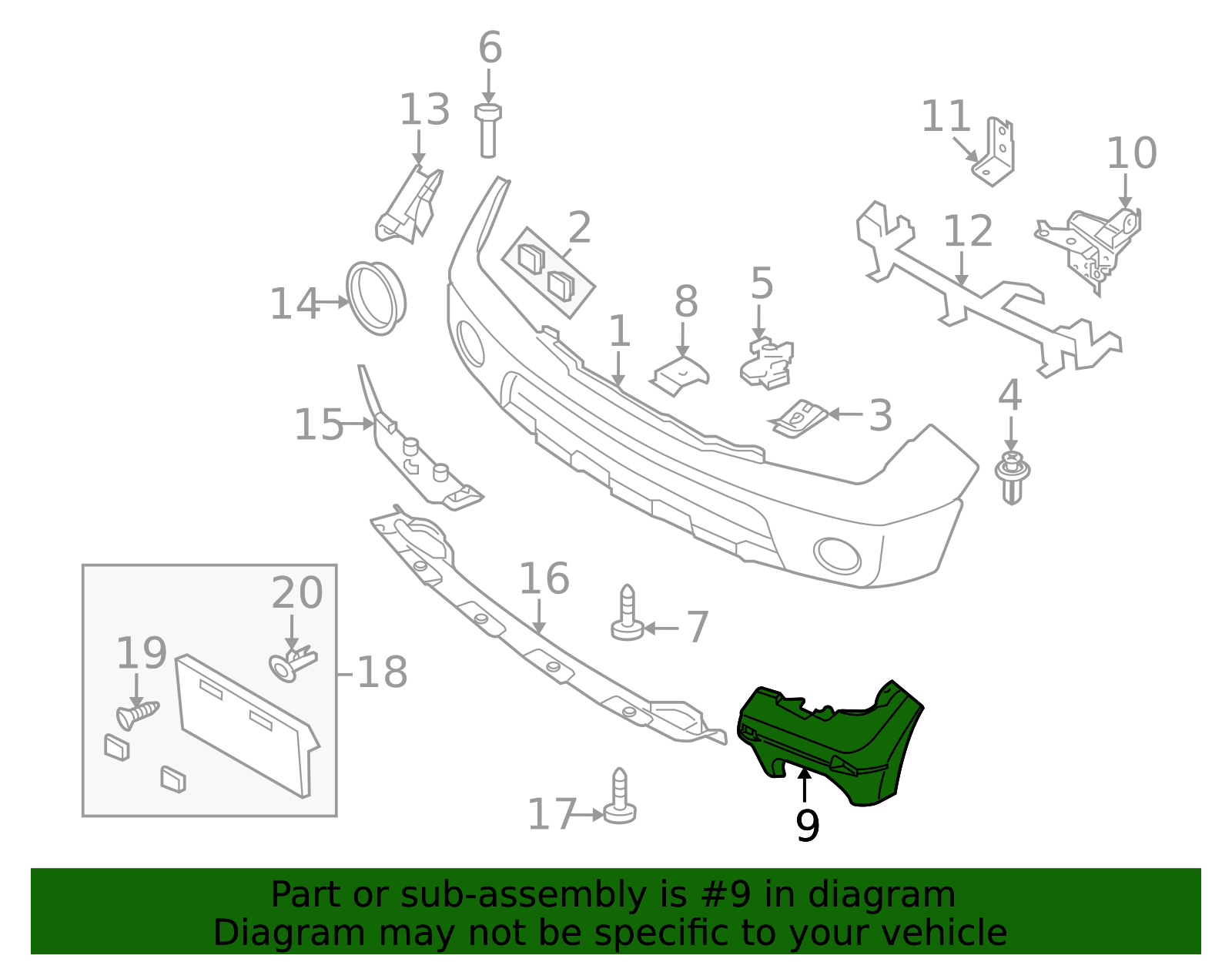 62222-ZL00B - Bumper Bracket - 2009-2021 Nissan Frontier | Nissan OEM ...