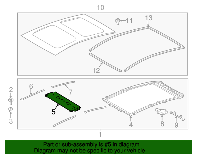 63306-47023-B1 - Trim Sub Assembly Sunsh - 2012-2015 Toyota Prius V ...
