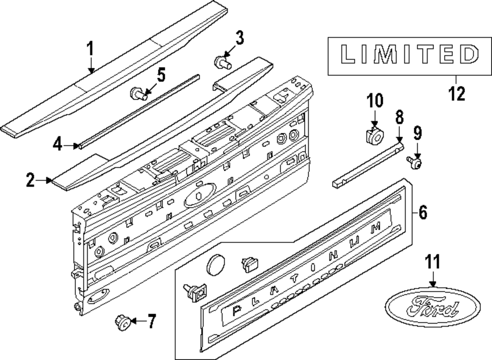 2023-2024 Ford Tail Gate Molding PC3Z-2841018-AC | OEM Parts Online