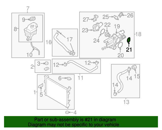 2009-2016 Hyundai Gasket Thermostat Housing 25642-2G500 | OEM Parts Online