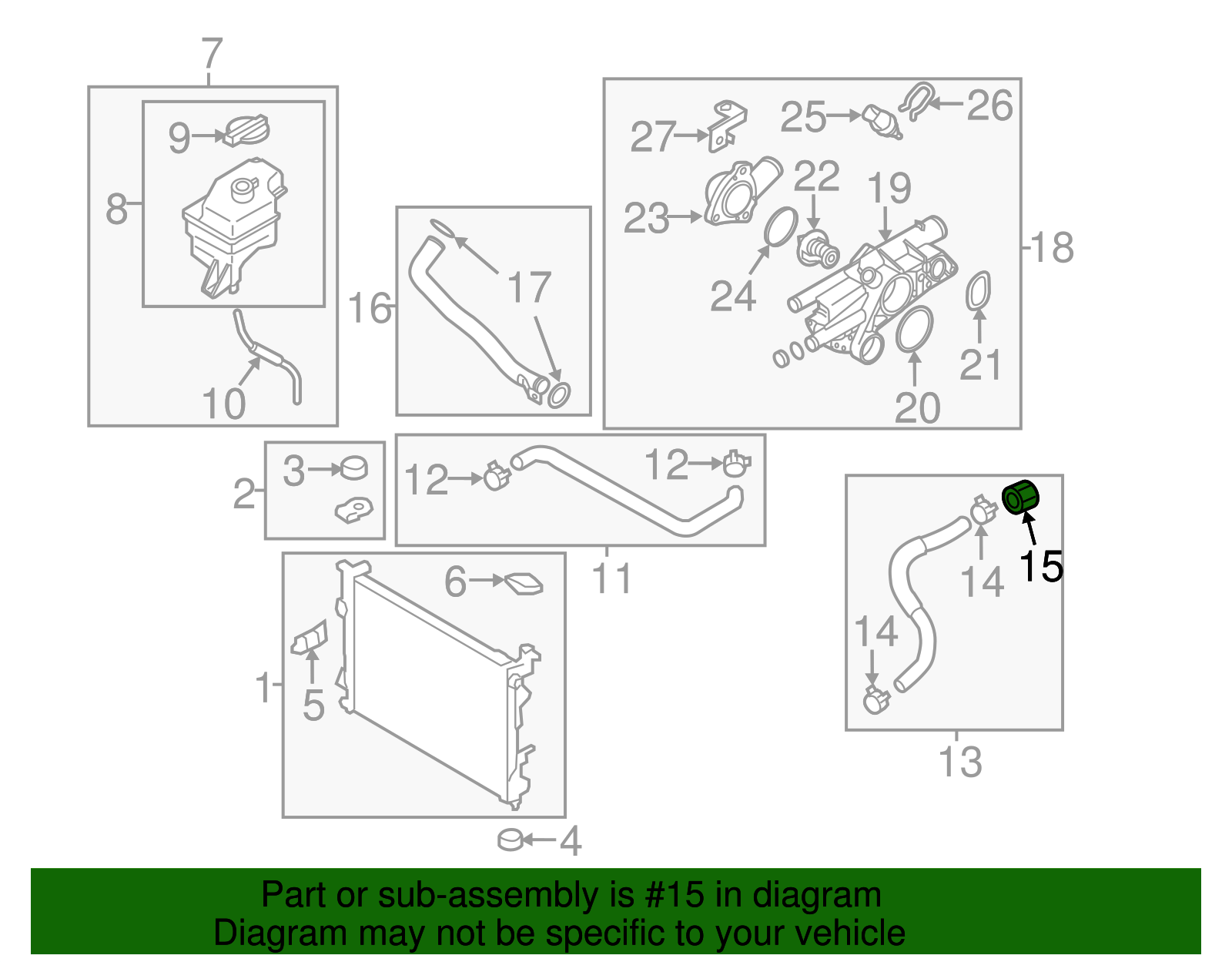 2011-2022 Hyundai Radiator Coolant Hose Adapter 25485-3J000 | OEM Parts ...