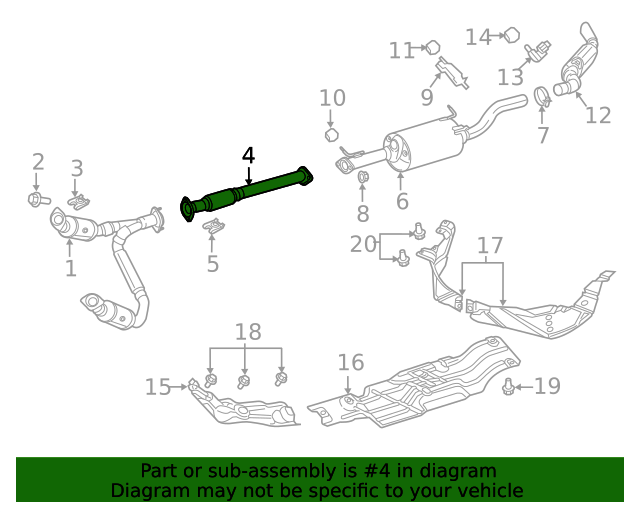 2019-2020 Ram 1500 Intermediate Pipe 68268214AB | TascaParts.com