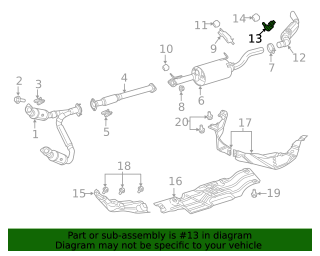 2019-2020 Ram 1500 Tailpipe Bracket 68395841AA | TascaParts.com