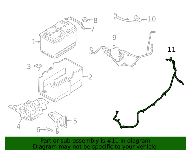Cable Assembly LX6Z-14301-BA | TascaParts.com