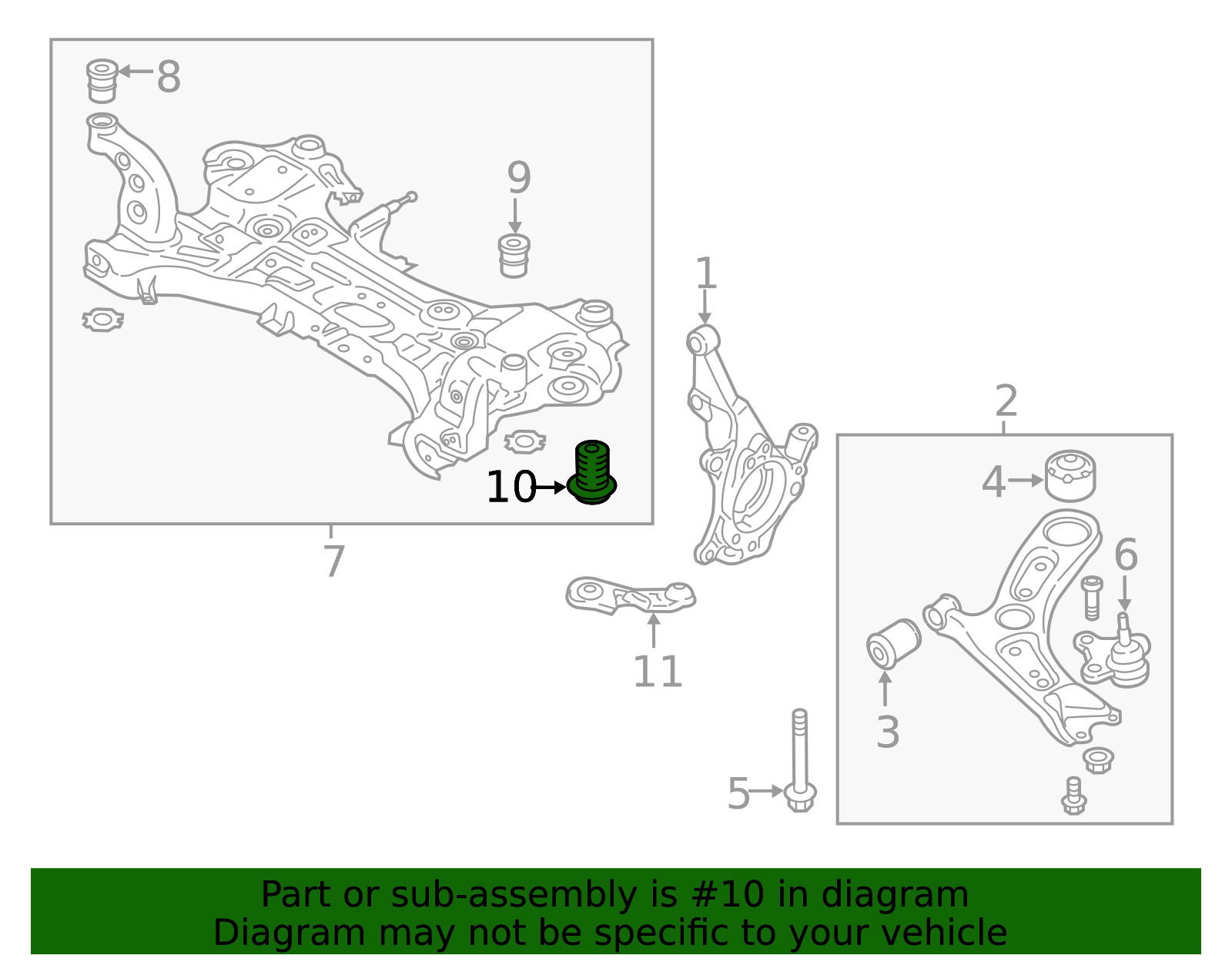 2018-2023 Hyundai Engine Cradle Lower Bushing 62486-J9000 | Hyundai ...