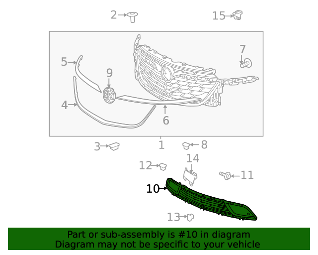 2022-2024 Buick Enclave Black Front Lower Grille 86791997 GM ...